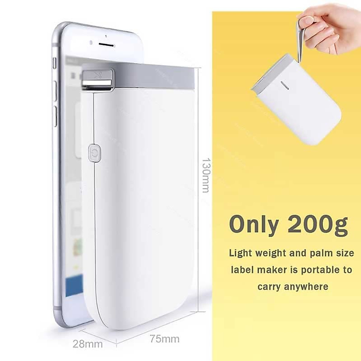 SLNFXC Portable Thermal Label Printer Bluetooth Wireless Fast Printing Mall Home Office Use with Waterproof Label Paper