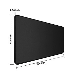 TEDNETGO Large Mouse Pad, Gaming Mouse Pad, Long Mouse Pads, Waterproof Extra Large Big Mouse Pad with Stitched Edge, XXL Non-Slip Black Computer Mousepad Desk Mat for Gamer, Office & Home, Black