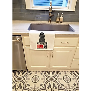 Caroline's Treasures WDK3626WTKT Doodle Black #3 White Kitchen Towel Set of 2 Dish Towels Decorative Bathroom Hand Towel for Hand, Face, Hair, Yoga, Tea, Dishcloth, 19 X 25, White