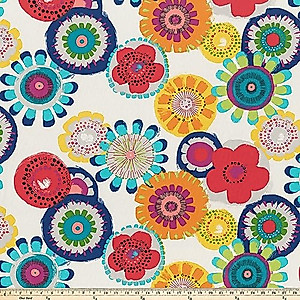 Pillow Perfect Bright Floral Outdoor Throw Accent Pillow, Plush Fill, Weather, and Fade Resistant, Small Lumbar - 11.5" x 18.5", Blue/Ivory Crosby, 2 Count