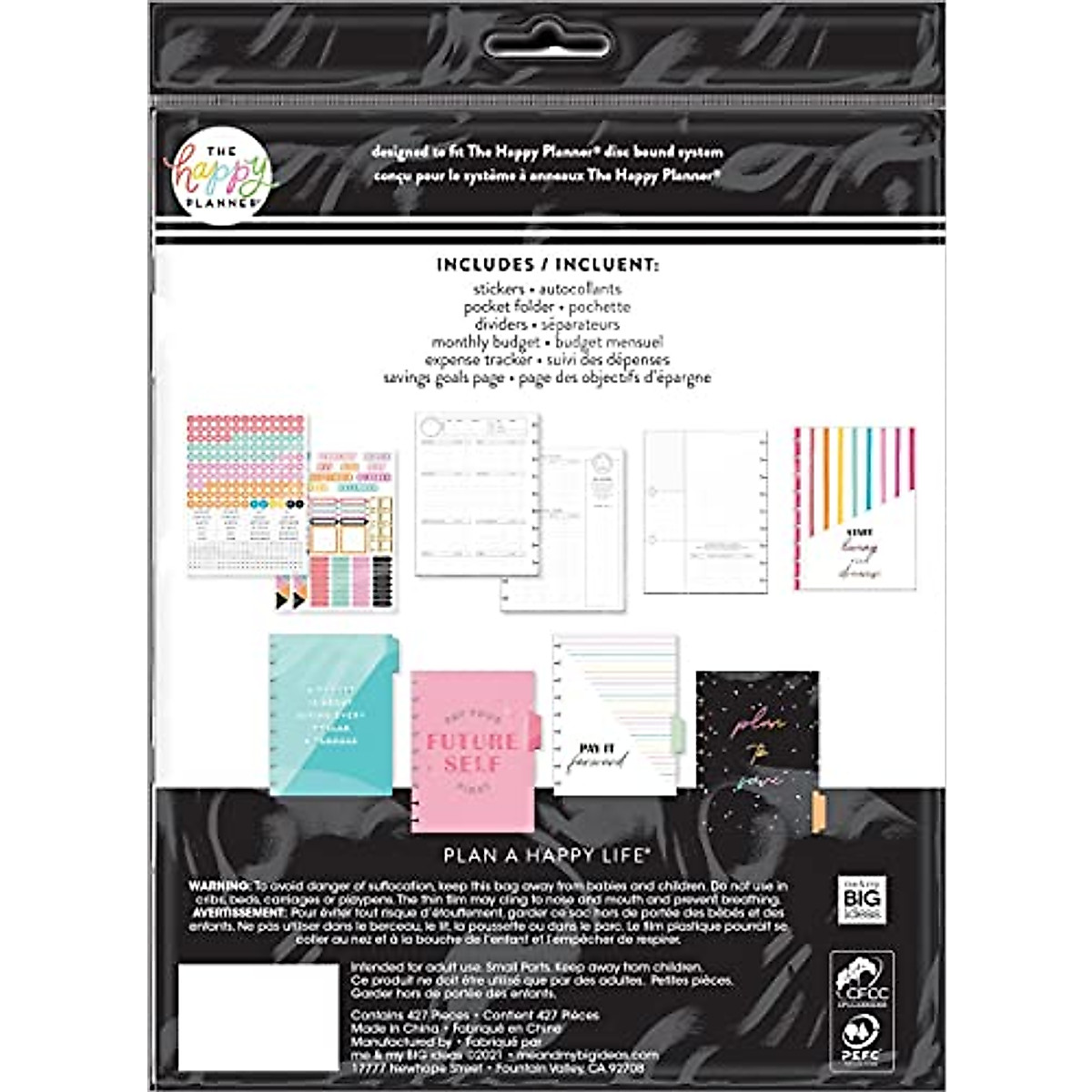 Me & My Big Ideas Happy Planner EXT PK BRT, Bright-Budget