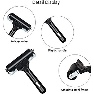 sansheng 2 PCS Rubber Roller Brayer - 2.2 and 4 Inch Brayer Roller - Used for Printmaking