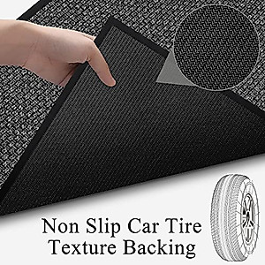 Carpet Runners for Hallway 10ft Non Slip, Water Absorbent Floor Rug Carpet with Rubber Backing, 120x28 inch Farmhouse Indoor Washable Area Rug Throw Rug for Entryway Porch Backyard Dining Room, Black