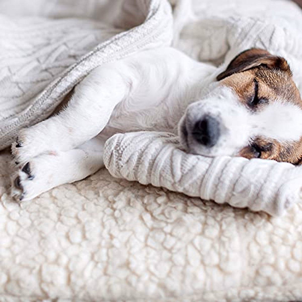 Replacement Dog Bed Cover - Large Pet Duvet with Zipper, Sherpa Top, and Nonslip Bottom - Removable Washable Cover by PETMAKER (Brown Plaid)