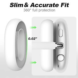 Linsaner Case Compatible for AirPods Max Earpads, Earcup Cover Protector, Silicone Earphone Protective Earpad Cover Accessories for AirPod Max Headphones Ear Pads, White