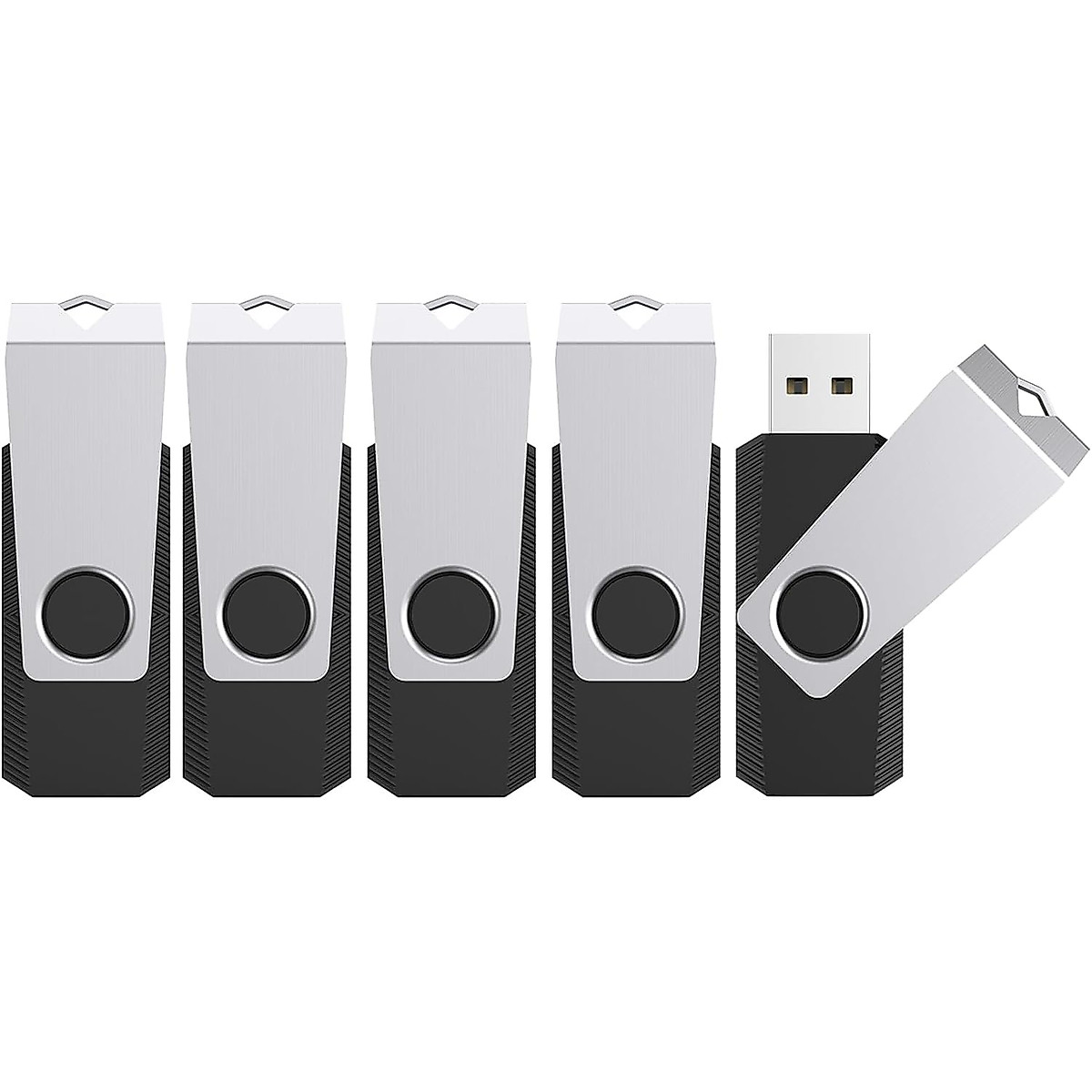 TOPESEL USB Storage Flash Drive, 5 Pack 32GB USB Flash Drives Memory Stick, USB Drive Thumb Drives USB Stick Flash Memory Stick Swivel USB 2.0 (32G,5PC, Black)