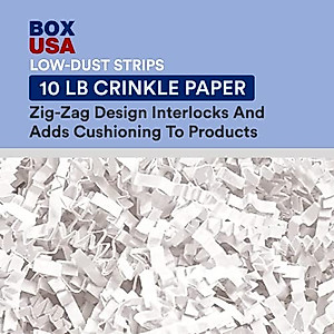 BOX USA Crinkle Paper 10 lb. White, 1-Pack | Packaging Paper for Shipping, Moving, and Storage Supplies