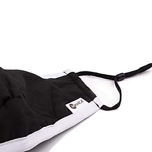 MIAMICA 3 Fashion Cloth Face Mask Nose Wire Cotton Breathable Double Layer Machine Washable Reusable Adjustable Ear Strap Inner Pocket for Removable Filter - Houndstooth, Black, White