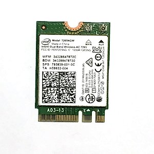 Intel 7265 IEEE 802.11ac Bluetooth 4.0 - Wi-Fi/Bluetooth Combo Adapter M.2 2230, 1216