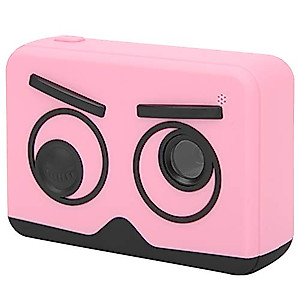Tgoon Children Video Camera, IPS Screen 2.0in Cute Look Children Camera Anti‑Drop with Large Capacity Battery for Home(Pink)