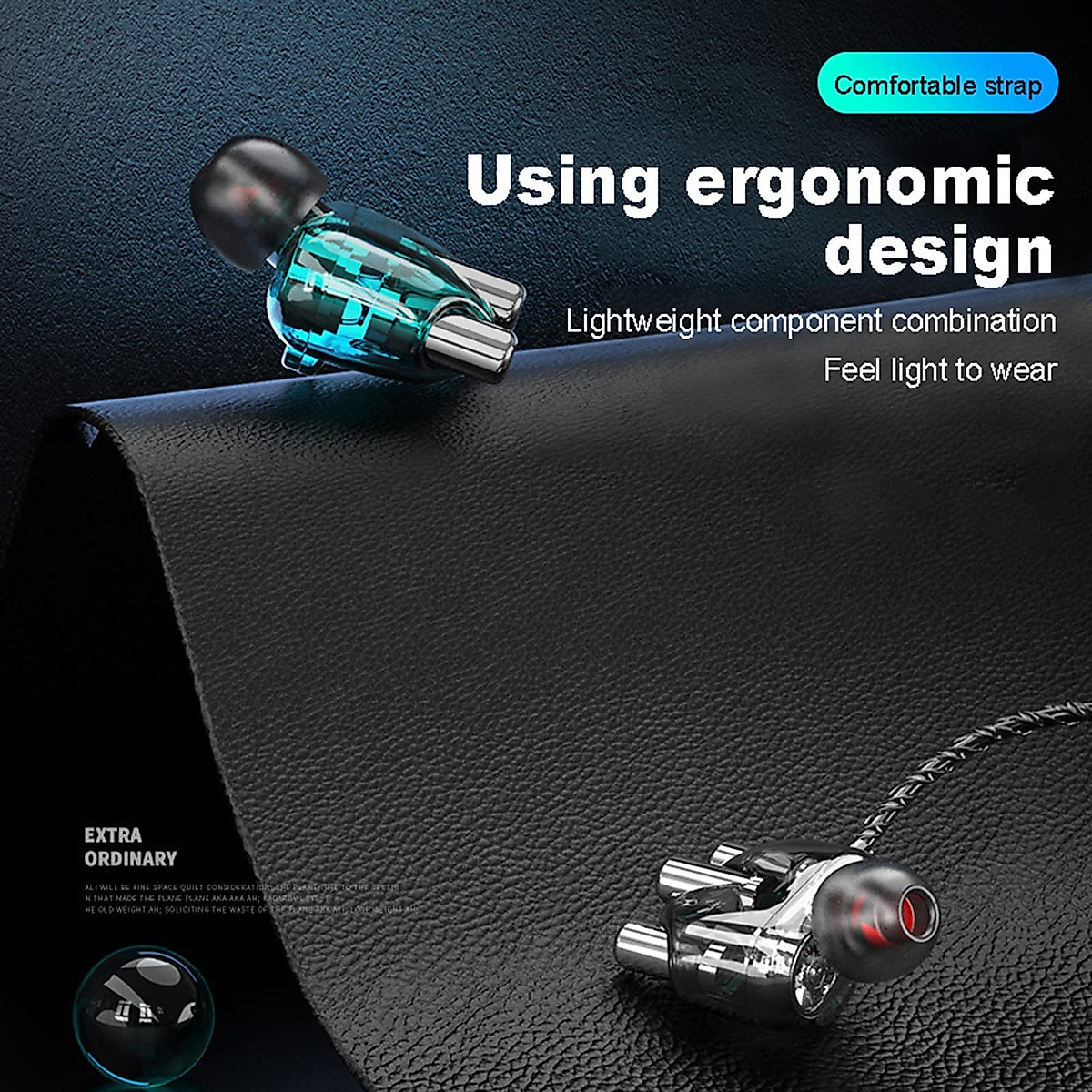 Wired Earphones, in-Ear Headphones Earphones with Microphone, in Ear Wired Earphones, Noise Isolating, Stereo Pure Sound Headphones for iPhones, iPads, Smartphone, MP3 Players etc. Blue