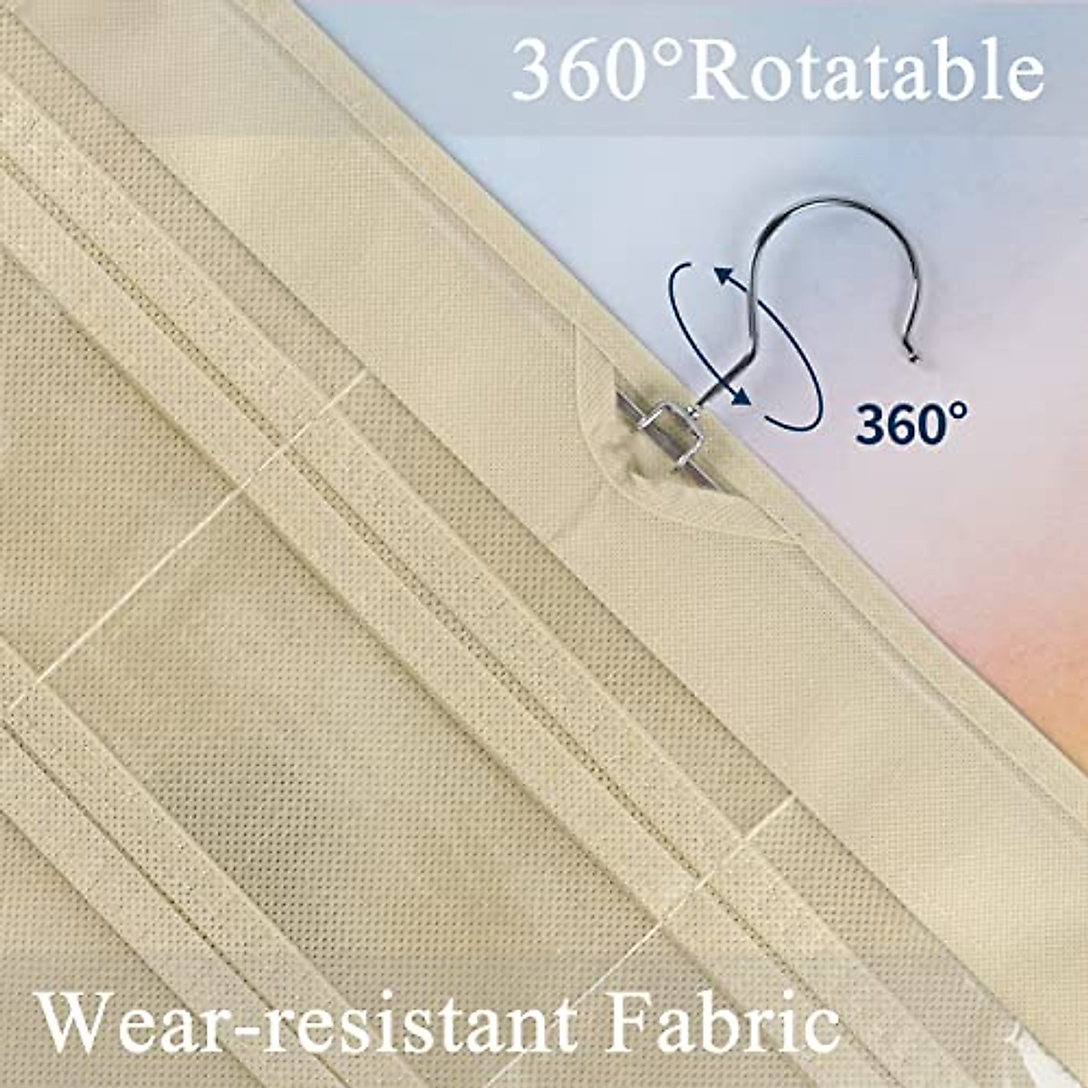 WIFTREY 2 Pack Hanging Jewelry Organizer with 80 Pockets,Double Sided Closet Earring Storage for Necklace Bracelet with Hanger,Beige