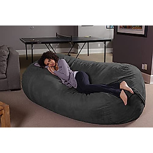 Sofa Sack - Plush Bean Bag with Super Soft Microsuede Cover - XL Memory Foam Stuffed Lounger Chairs for Kids, Adults, Couples - Jumbo Furniture - Charcoal 7.5'