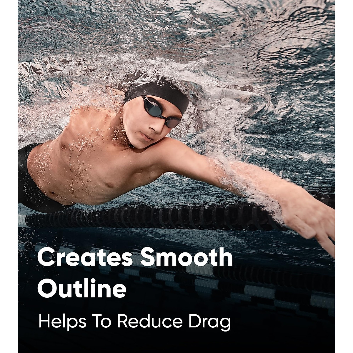 Speedo Unisex's Boom Ultra Pace Swim Cap, Oxid Grey/Black, One Size