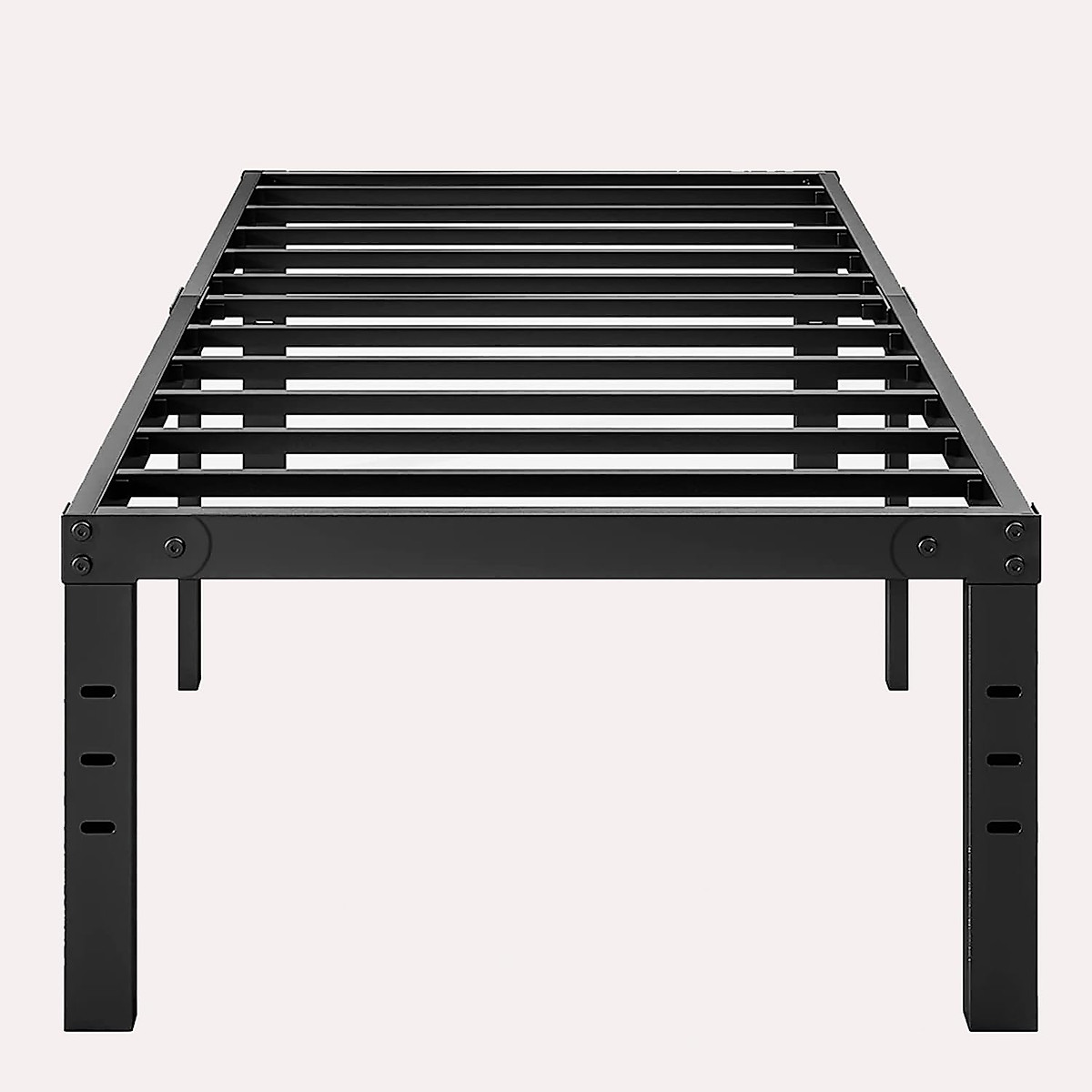 Chezisam Heavy Duty Twin Size Bed Frame 18 "High Metal Platform Bed Sturdy Steel Slat Mattress Base,with Bed Bottom Storage Space,No Box Spring Needed,Quick Installation,Non-Slip Noiseless