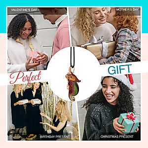 BESHEEK Handmade Murano Inspired Blown Seahorse Necklace Glass Pendant Hypoallergenic Jewelry Italian Style Glass Jewelry