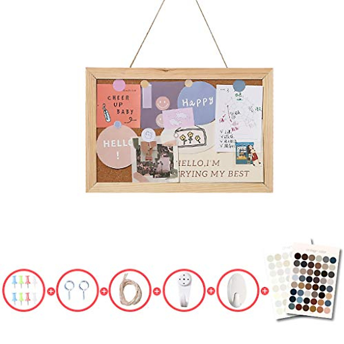 Cork Board Creative Photo Wall, Felt self-Adhesive Wall Bulletin Board, Home Message Board, Desktop Decoration Note Board