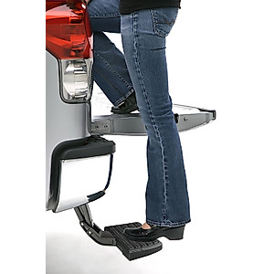 AMP Research 75305-01A BedStep Retractable Bumper Step for 2007-2013 Toyota Tundra Black, Large