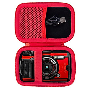 Aenllosi Hard Case Replacement for Olympus Tough TG-6 Waterproof Camera (Red)