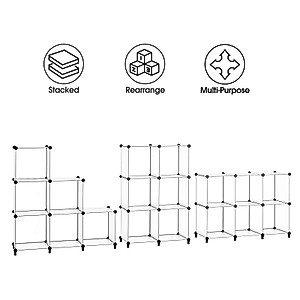 Closet Organizers and Storage 162L Closet Organizer 6 Cube Closet Shelves with Hook for Handing Storage Shelves for Storage Bins for Closet Storage