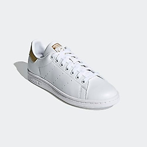 adidas Originals Women's Stan Smith (End Plastic Waste) Sneaker, White/White/Gold Metallic, 6
