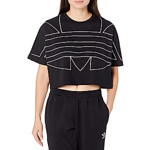 adidas Originals womens Large Logo T-Shirt Black/White Large