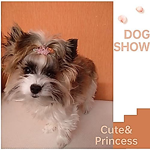 Dog Hair Bows Accessories Puppy Barrettes for Small Dogs Hair Girl Crystal Rhinestone Dog Hair Clips for Chihuahua Yorkie Shih Tzu Dog Tiara Dog Bows Grooming Pet Grooming Products 5 Pack (set of 5)