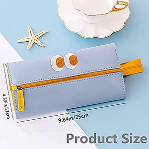 LELEBEAR Folding Cute Pencil Case Zipper Large Capacity can Holds 50 Colored Pencils with Handle Strap Pen Bag Stationery Organizer for Girls&Boys School Supplies