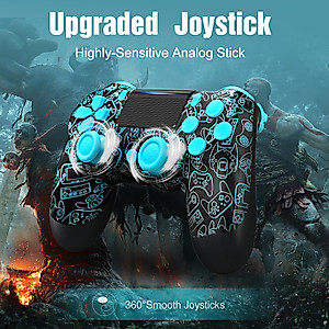 Wireless Controller for P4/Slim/Pro/PC, Remote Controller with Dual Vibration, Audio Gyro, Double Vibration Function