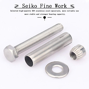 Expansion Screw,Stainless steel expansion bolts, screws, screws, Expansion Bolt Sleeve Anchor 6pcs Fixing Anchors, 304 Stainless Steel External Hex Nut Expansion Sleeve Expansion Screw Bolts, M10 x 60