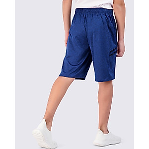 Real Essentials Dry Fit Dri-Fit Big Boys Girls Youth Clothing Active Athletic Performance Basketball Soccer Tennis Exercise Summer Activewear Gym Teen Running Shorts Set 9, L (12/14), Pack of 5