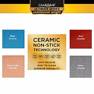 casaWare 3pc Ultimate Series Commercial Weight Toaster Oven Bakeware Set (Blue Granite)