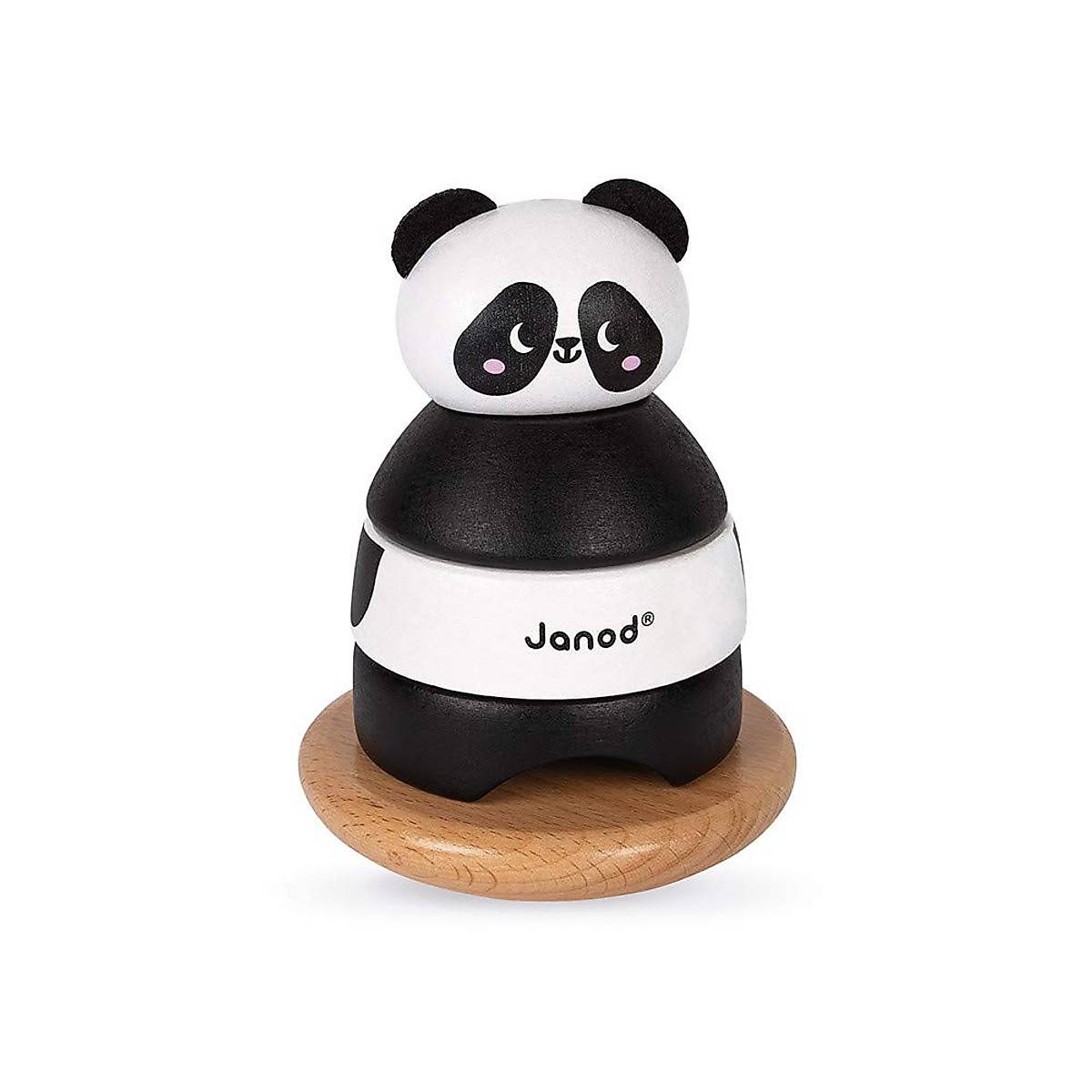 Janod Wood Panda Stacker & Roly-Poly Rocker – Ages 12+ Months - J08188