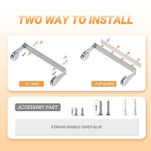 Swaitee Paper Towel Holder, One Hand Tear Paper Towel Holder Under Cabinet with Ring Spring, Stainless Steel Paper Holder Rack Adhesive or Wall Mount for Kitchen Bathroom