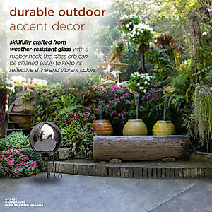 Alpine Corporation GLB292SL Gazing Globe, 10" L x 10" W x 12" H, Silver