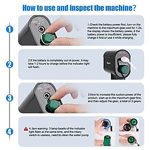 AQQA Aquarium Rechargeable Gravel Cleaner,Energy Saving Fish Tank Siphon Vacuum Cleaner,Adjustable Flow Rate,Portable Automatic Water Changer,Remove Dirt Wash Sand Water Circulation Filter 6W 210GPH