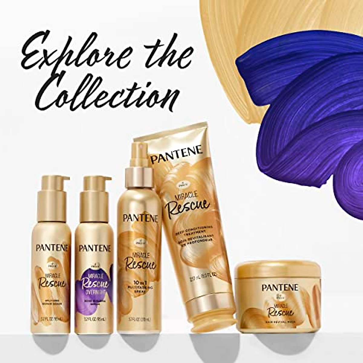 Pantene Hair Serum, Split Ends Hair Treatment, Hair Serum for Frizzy and Damaged Hair, Miracle Rescue, 3.2 oz