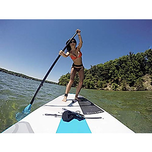 Boardworks SHUBU Riptide Inflatable Stand-Up Paddle Board (iSUP) | SUP Package Includes Three Piece Paddle, Carry Bag and Pump (SUP) Complete Kit | 10’6”, Blue/White/Grey