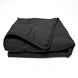 SUPERIOR Quilted Weighted Blanket - Cotton 12 LB 48x72inch Queen Blanket, Black