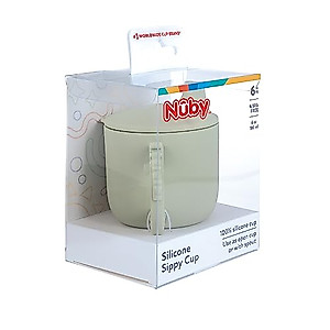 Nuby 100% Silicone Sippy Cup, BPA Free, Green Giraffe