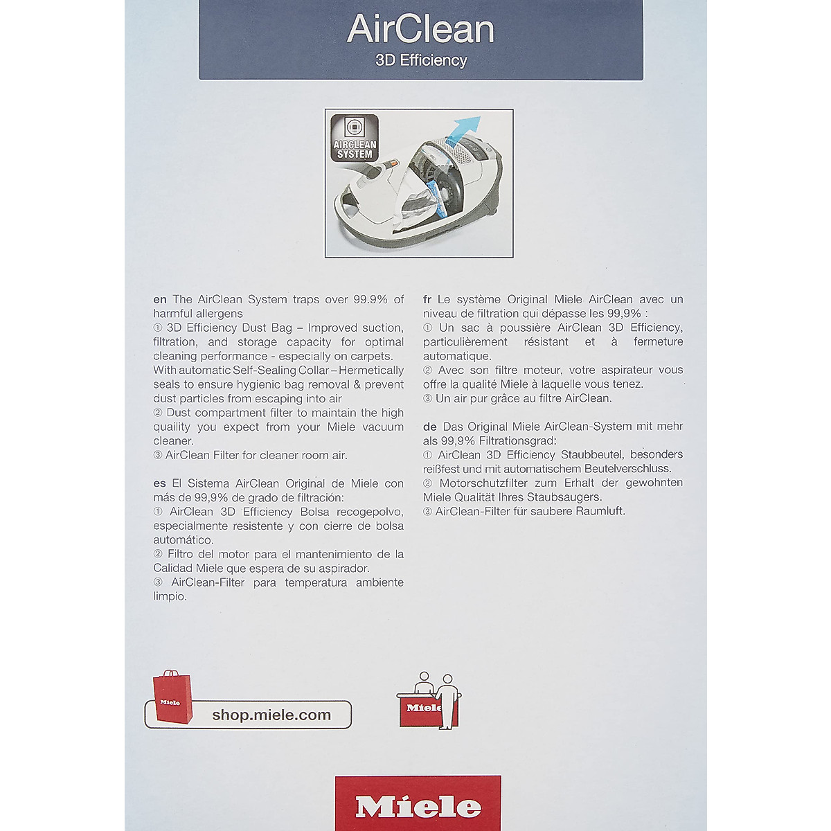 Miele TurboTeQ Turbo Brush STB 305-3 and Miele AirClean 3D GN Vacuum Cleaner Bags