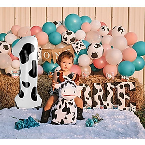 Cow Print Balloon Birthday Decorations, 40 inch Number balloon 0-9(Zero-Nine), Cow Balloon for Farm Birthday Party Supplies, Cow Themed Birthday Decorations (Number 2)