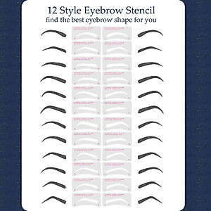 Eyebrow Stencil,Eyebrow Shaper Kit 24 Styles 3 Minutes Makeup Tools For Eyebrows Extremely Elaborate Reusable Eyebrow Template Eyebrow Gel Eyebrow Tint Dye Stencils for A Range Of Face Shapes