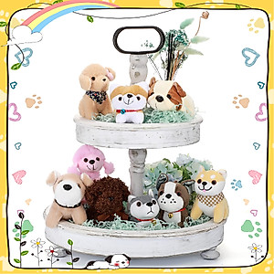 Aoriher 9 Pieces Mini Plush Dog Stuffed Animals Cute Soft Puppy Toy Bulk Christmas Party Favor for Birthday Gift Goodie Bag Stocking Filler(Vivid Style)