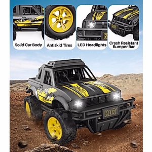 DoDoeleph Remote Control Jeep,16MPH High Speed 4WD RC Cars, 1/16 Scale Differential System All Terrains Off-Road, 2.4GHz Rechargeable Xmas Gift Toys for Kids Adults