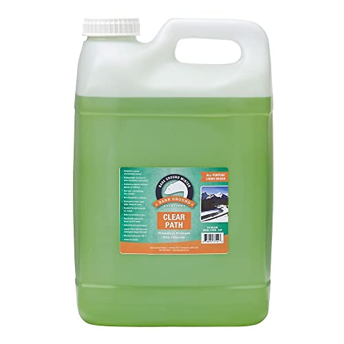 Bare Ground Winter Bare Ground Solutions PoFo-2.5G Clear Way Liquid Deicer-Non-Chloride Potassium Formate, 2.5 Gallon, Green