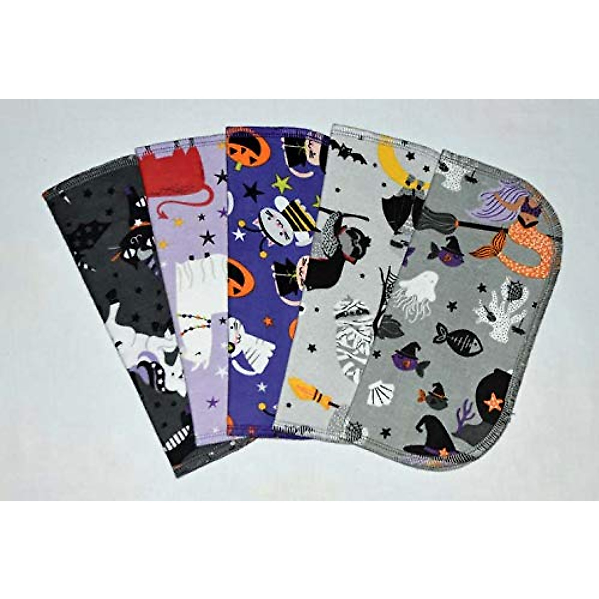2 Ply Printed Flannel Little Wipes (R) Set of 5 8x8 inch Napkins Creepy Cuties Halloween