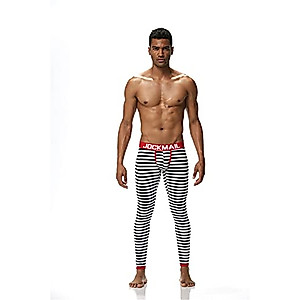 JOCKMAIL Long Johns Pants Men Thermal Underwear Cotton Printed Mens Thermal Underwear Sleeping Bottoms Leggings Pant (as1, Alpha, m, Regular, Regular, Red-2)