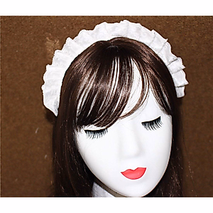 MAYSONG Women's Maid Cosplay Hair Hoop Gothic Headband white