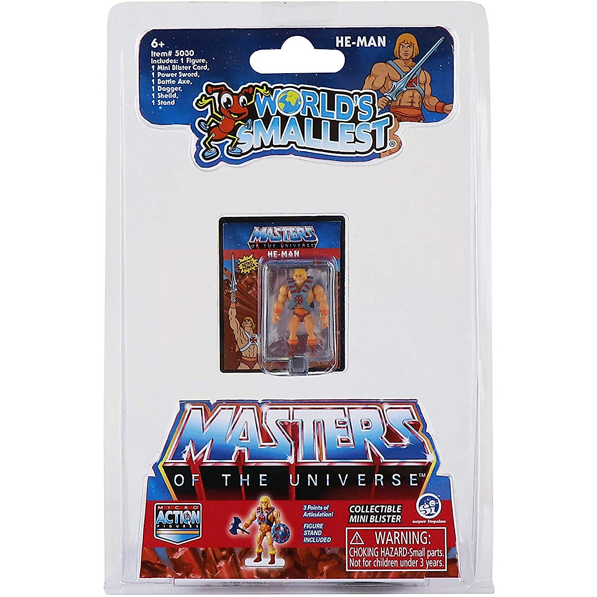 Worlds Smallest Masters of The Universe Bundle Set of 4 Mini Figures - He-Man - Skeletor - Teela - Battle Cat